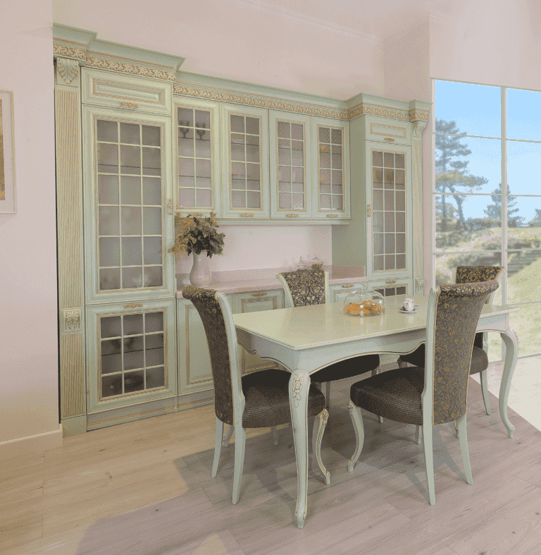 Roma Timeless Classic Kitchen Furniture in Light Green Color Palette ...