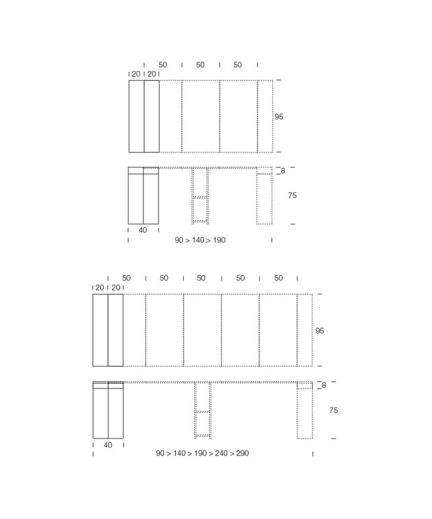 Square Extending console table – NIKO GROUP